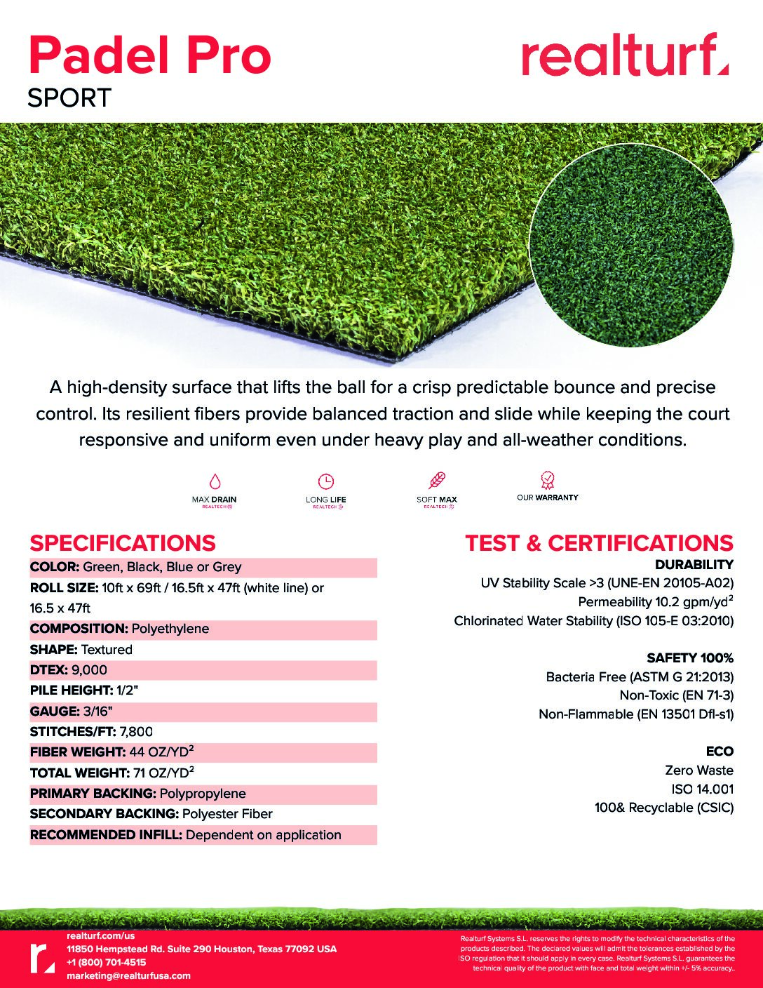Padel Pro Blue – Padel Court Turf | Realturf USA